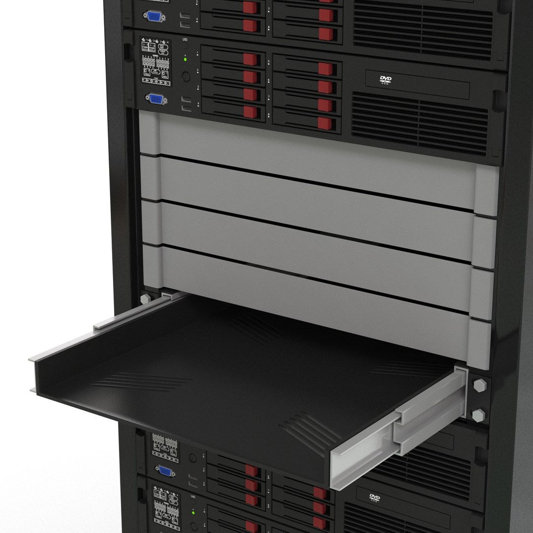 servers rack 3 3d model