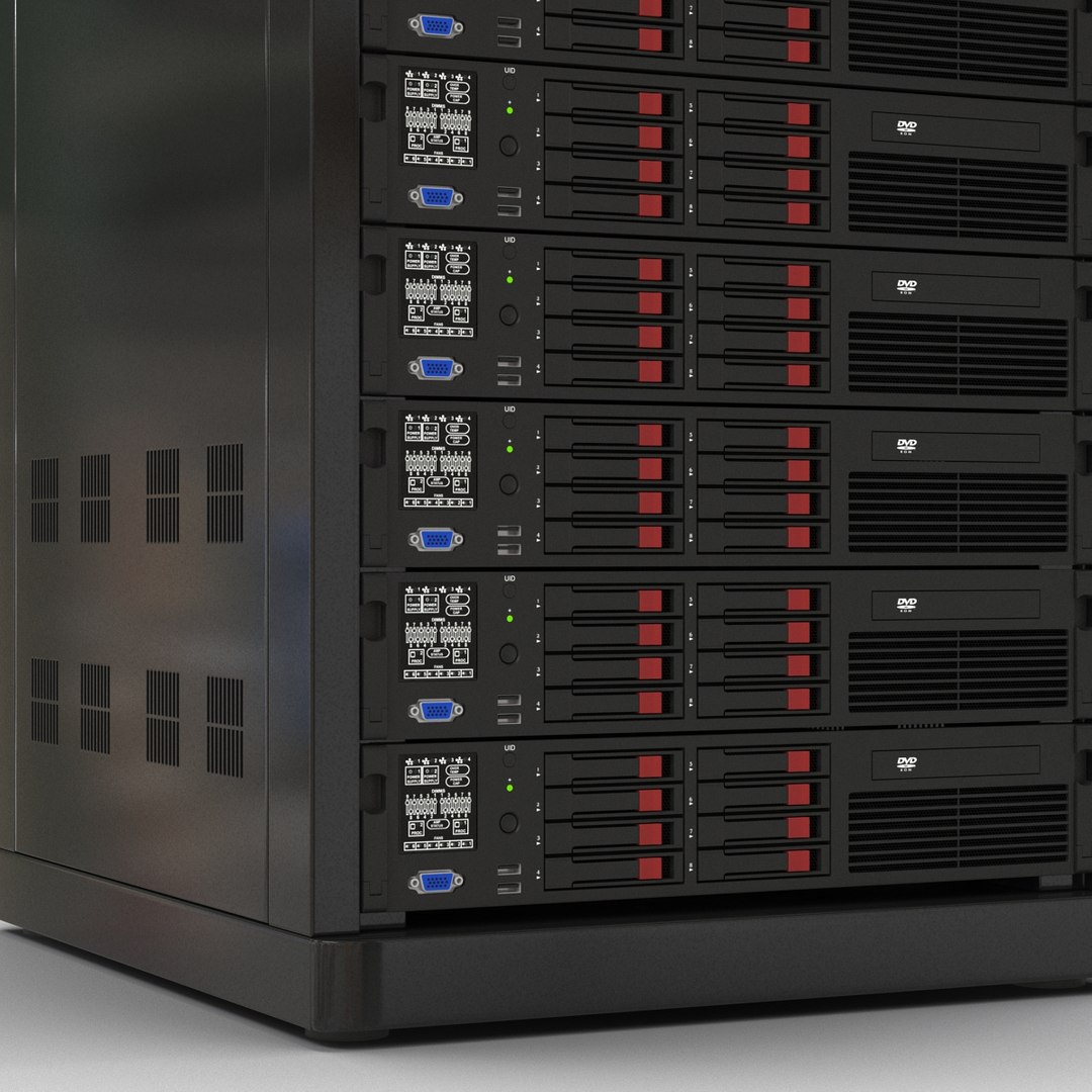 servers rack 3 3d model