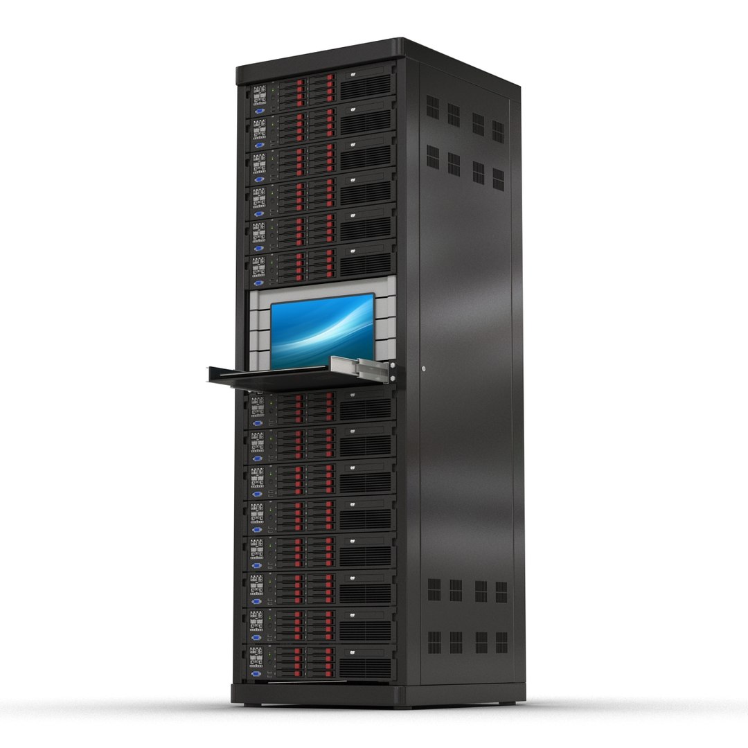 servers rack 3 3d model
