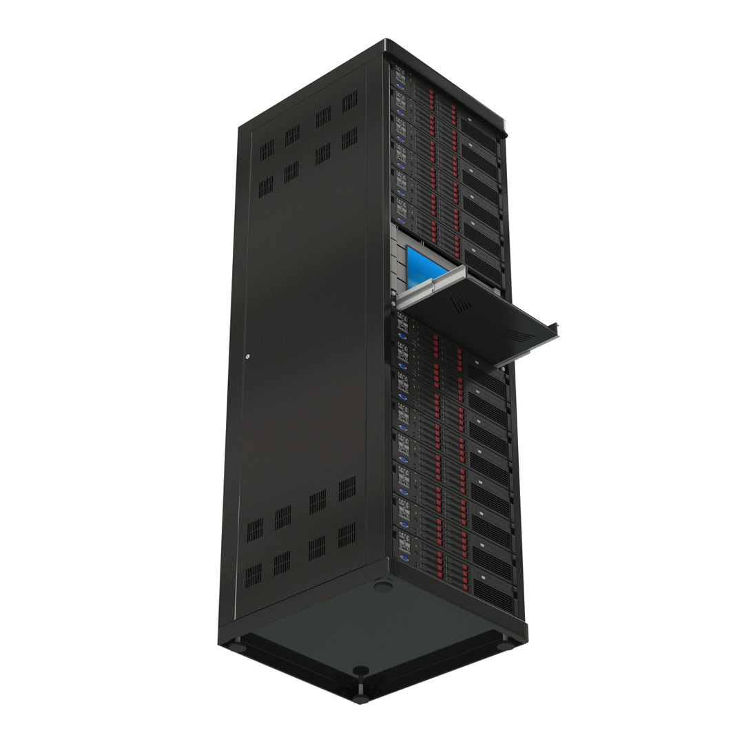 servers rack 3 3d model