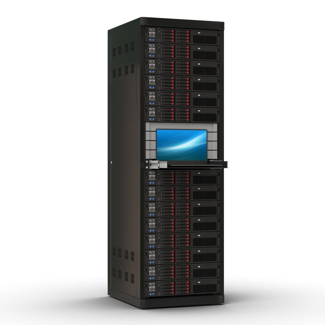 servers rack 3 3d model