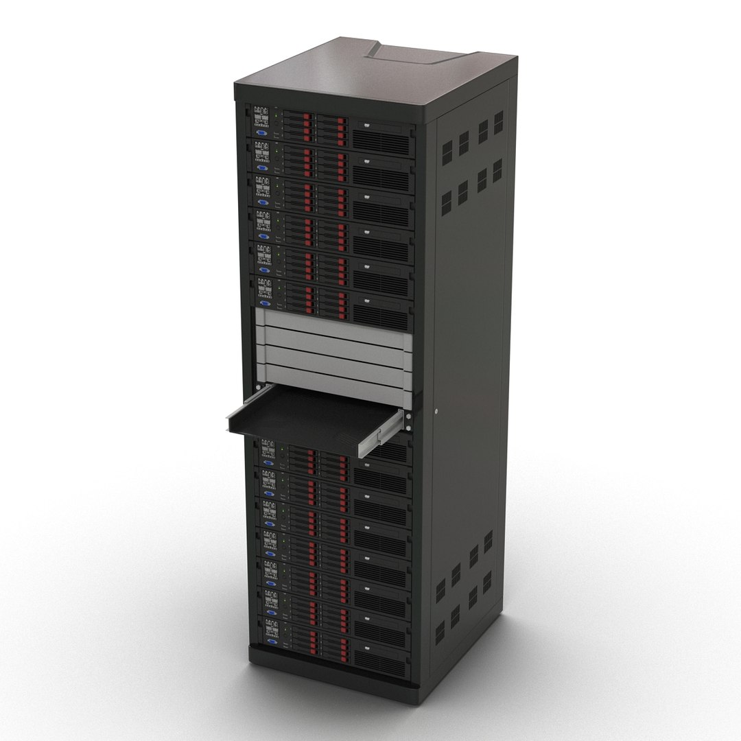 servers rack 3 3d model
