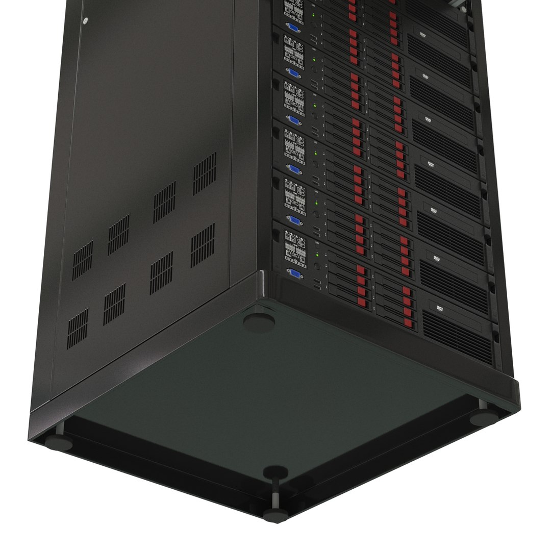 servers rack 3 3d model