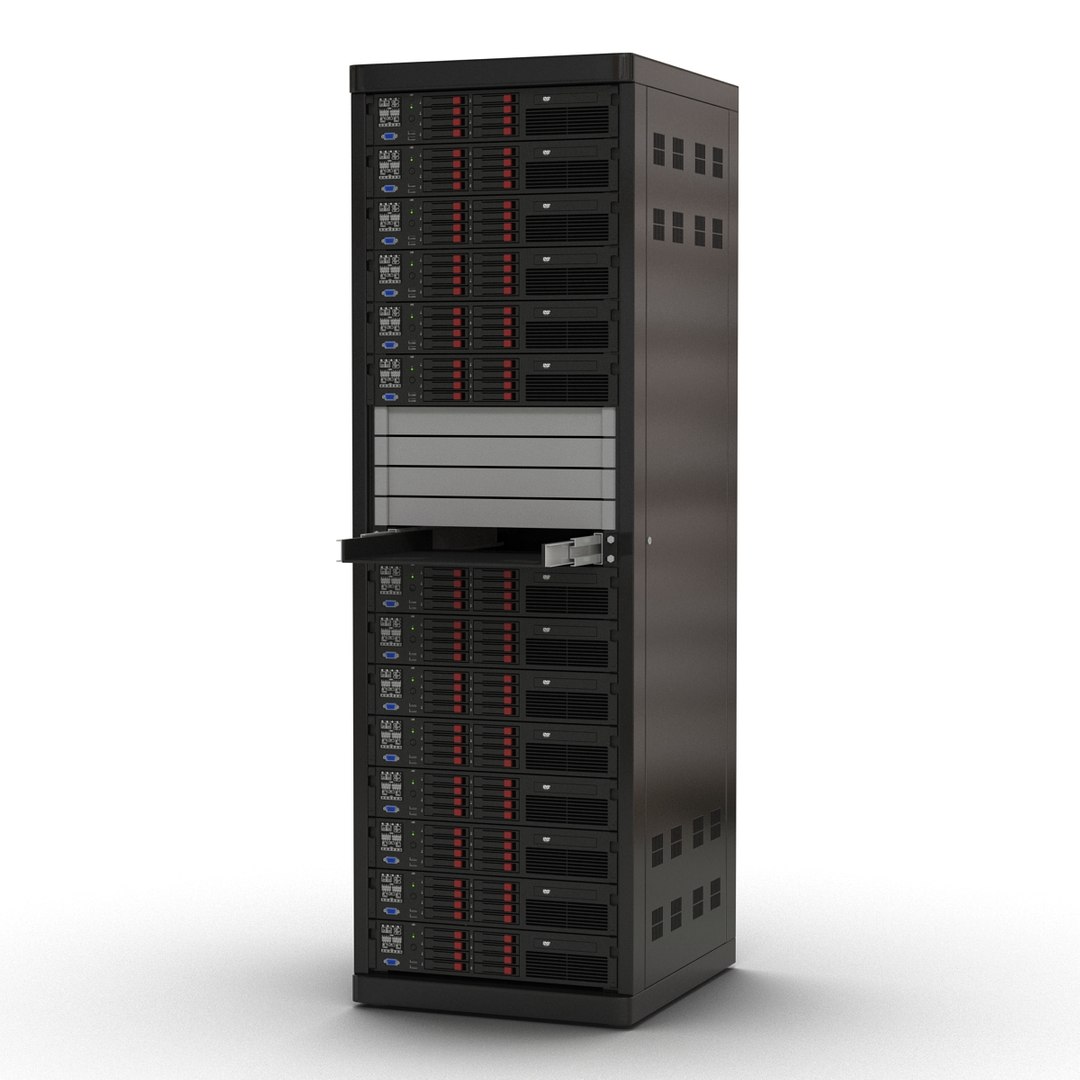 servers rack 3 3d model