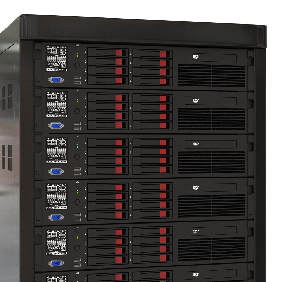 servers rack 3 3d model