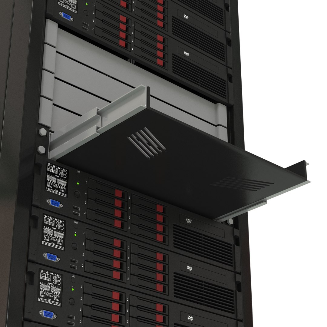 servers rack 3 3d model