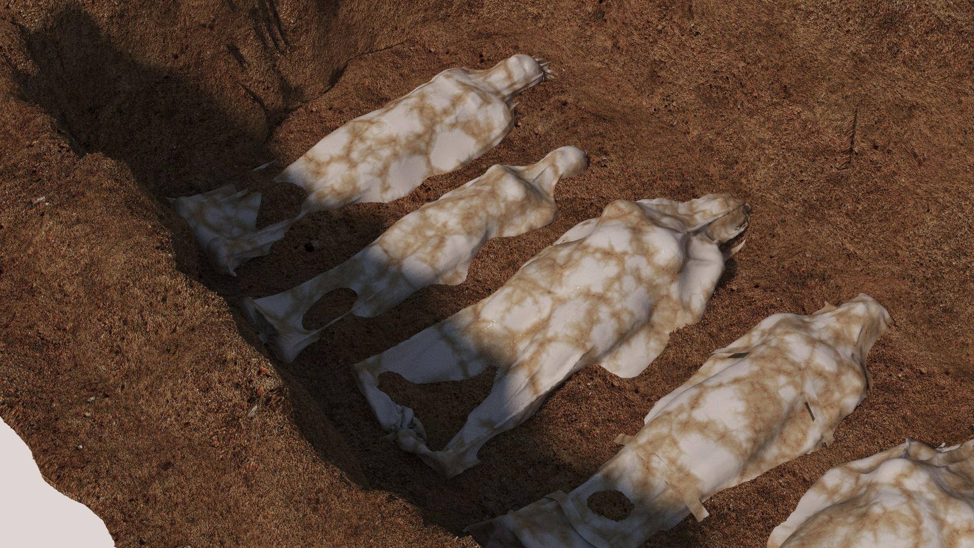 3D Grave Full Of Corpses Body Bag Model - TurboSquid 2080619