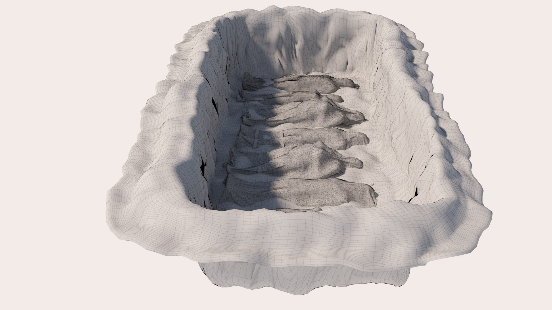 3D Grave Full Of Corpses Body Bag Model - TurboSquid 2080619