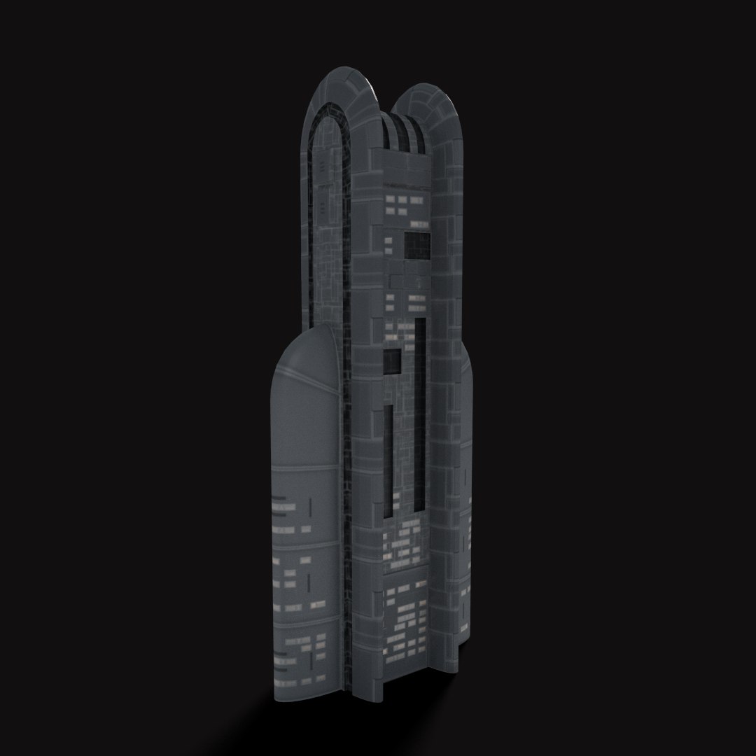 sci-fi building 3d obj