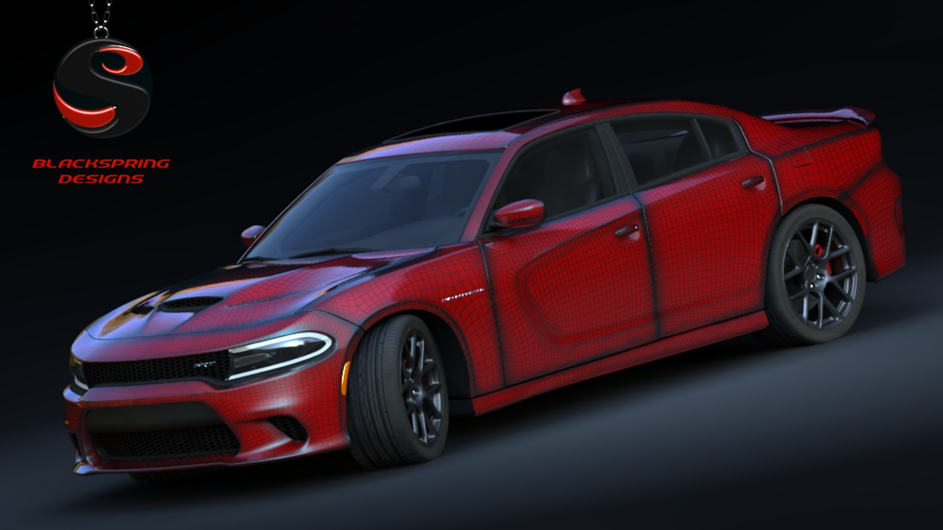 3d dodge charger srt hellcat