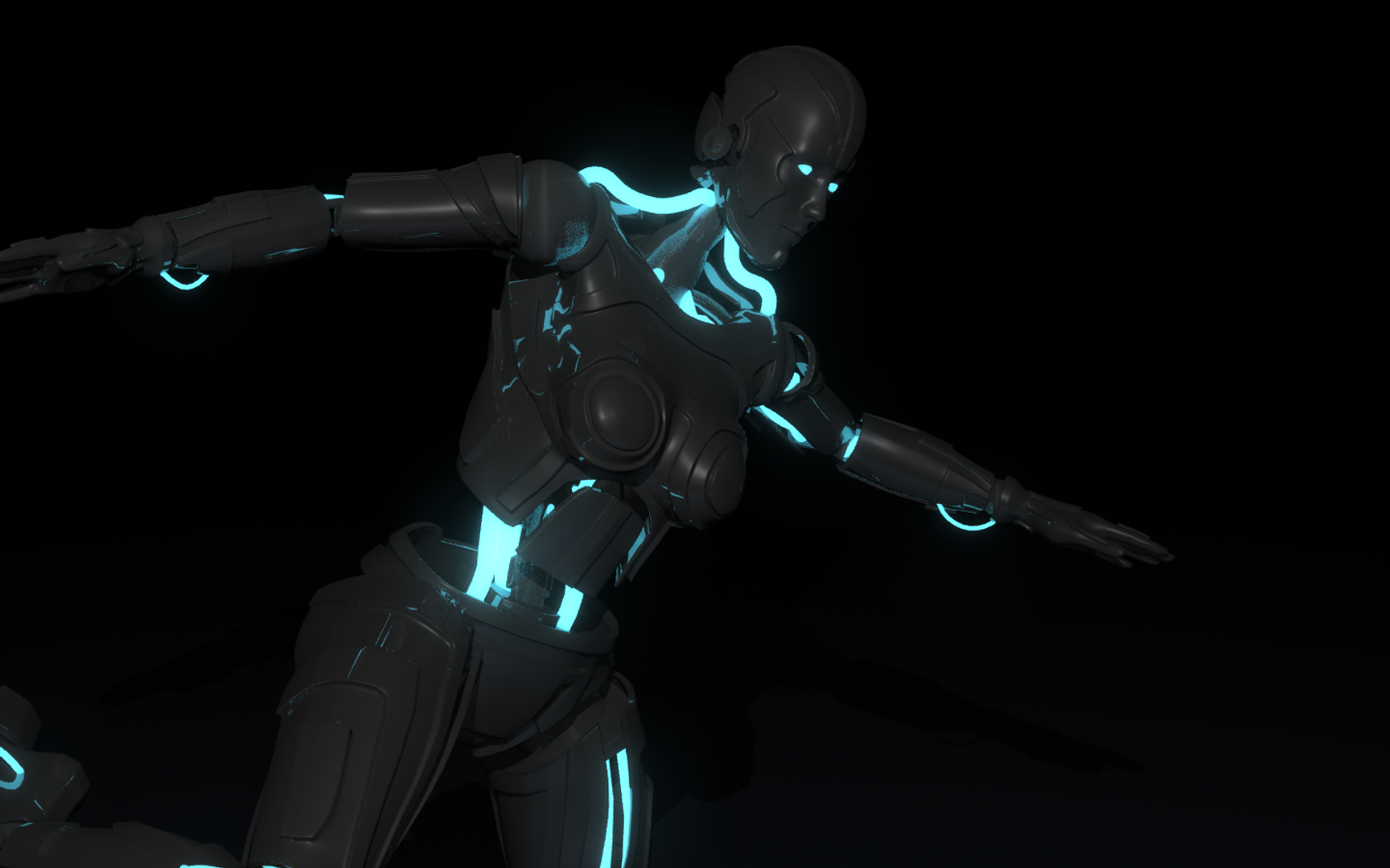 Free Female Robot 3d Model