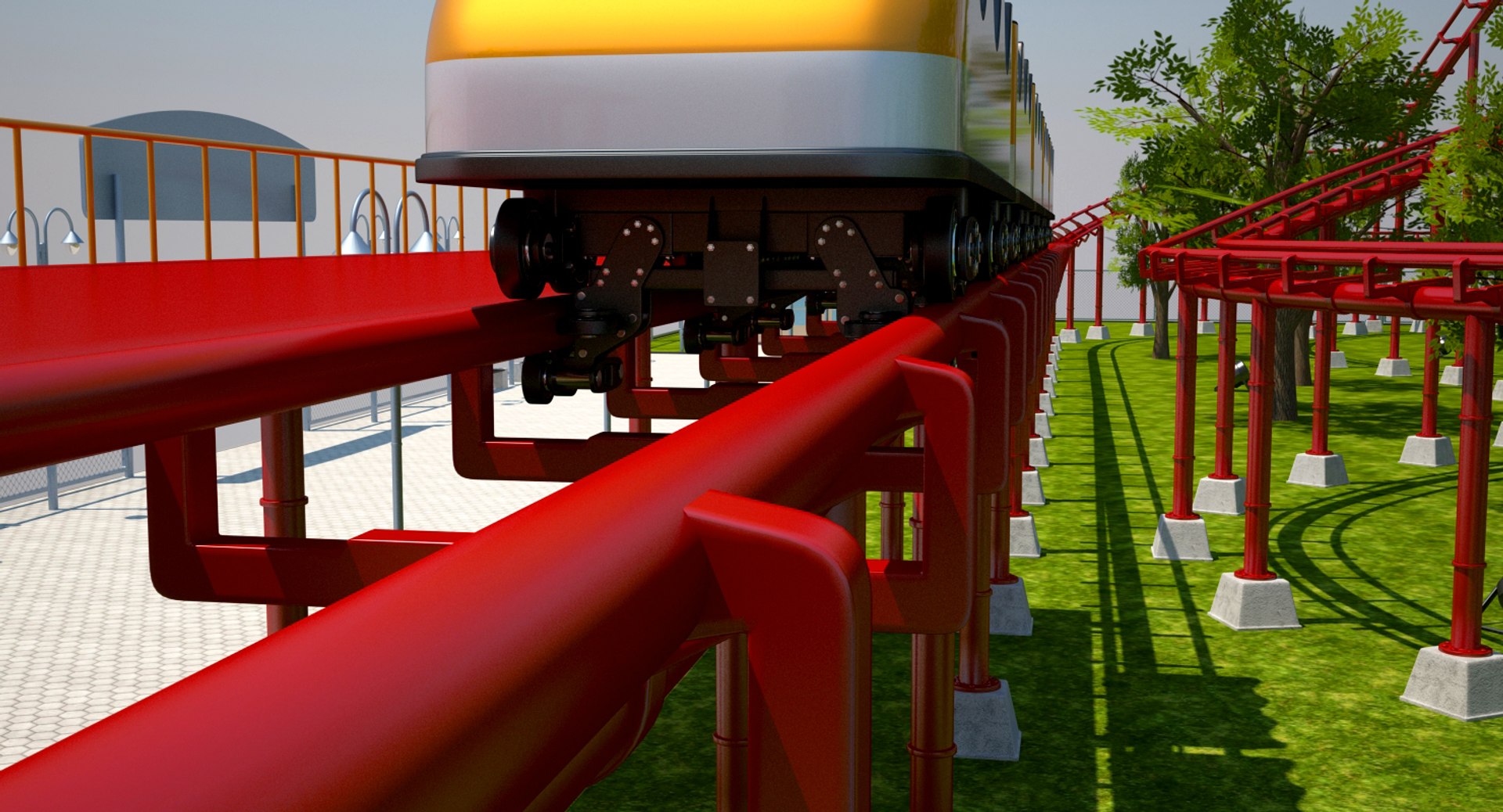 3D Model Roller Coaster Park - TurboSquid 1213042