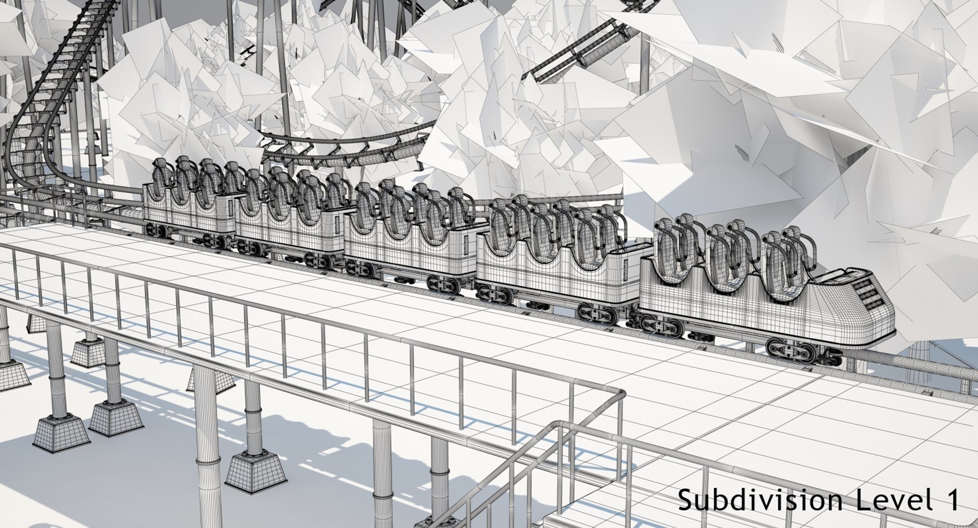 3D Model Roller Coaster Park - TurboSquid 1213042