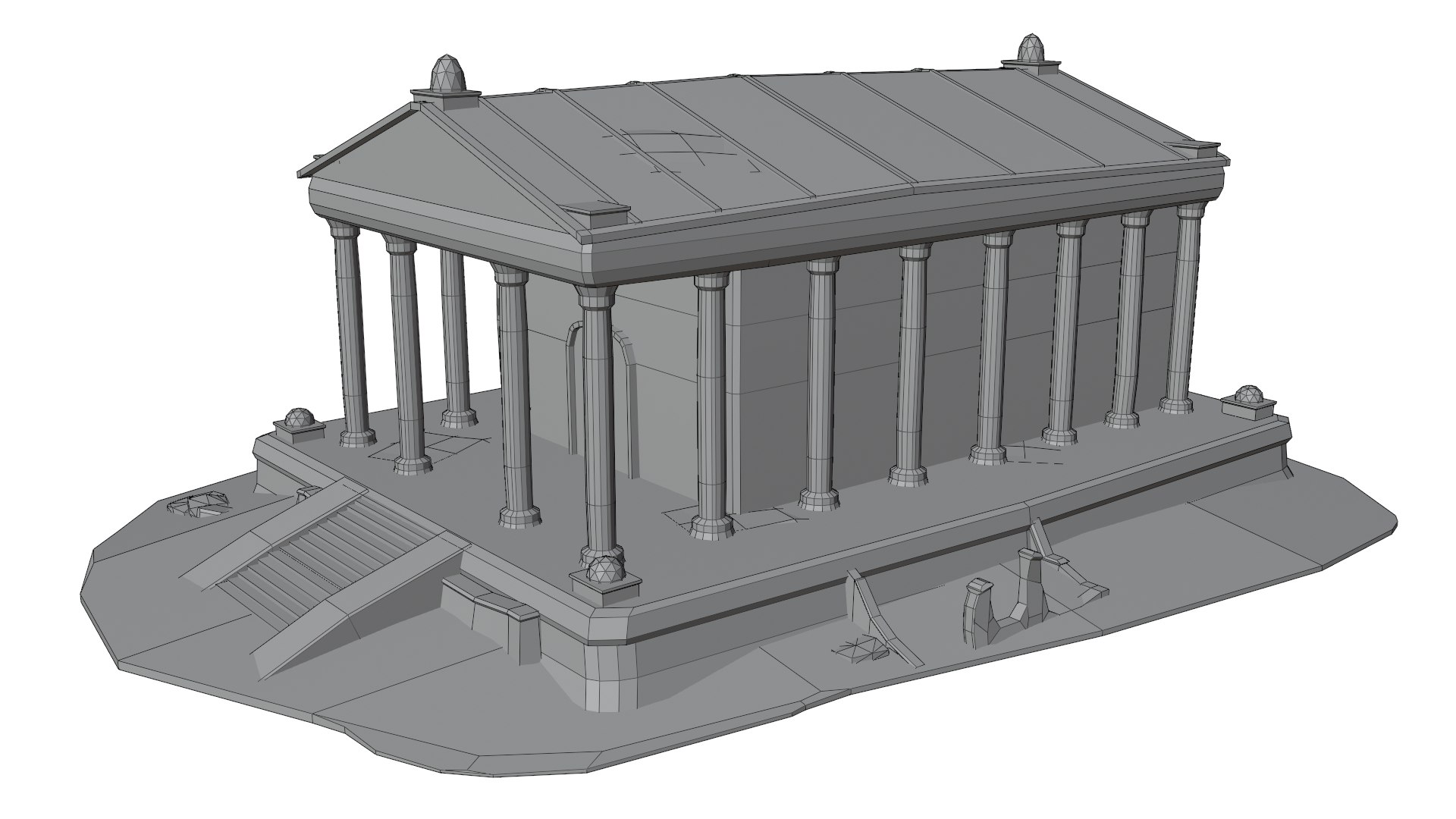 Roman Buildings Collection XL - Low Poly - Textured 3D Model ...