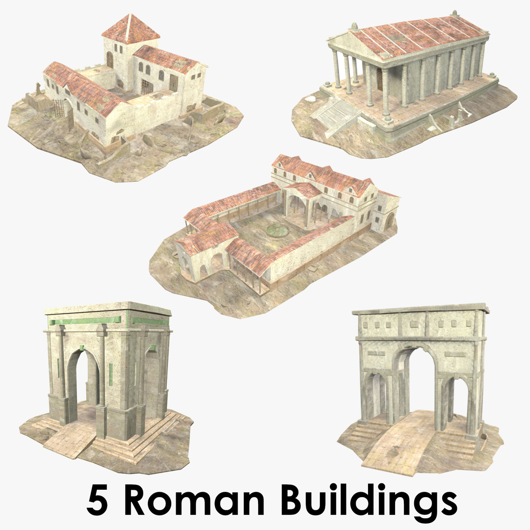 Roman Buildings Collection XL - Low Poly - Textured 3D model ...