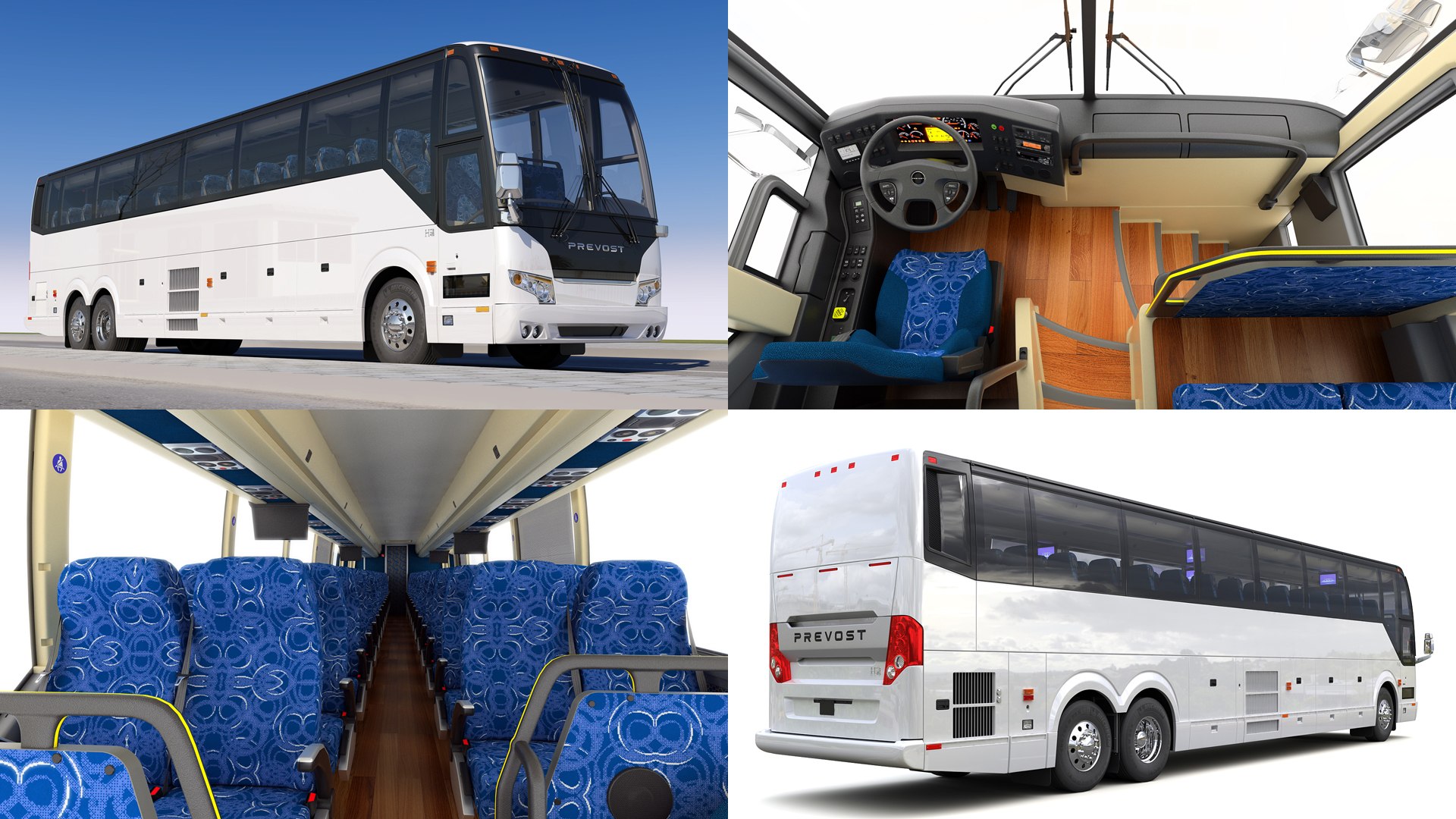 Tourist bus prevost h3-45 3D model - TurboSquid 1534804