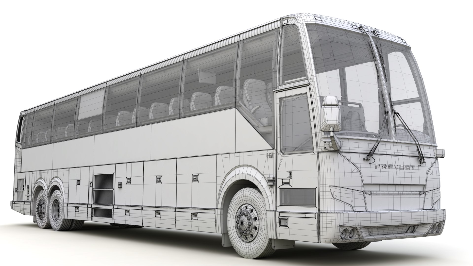 Tourist bus prevost h3-45 3D model - TurboSquid 1534804
