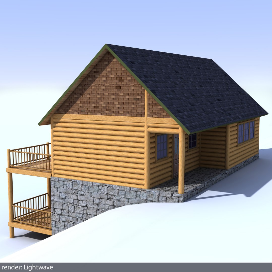 3d model log house