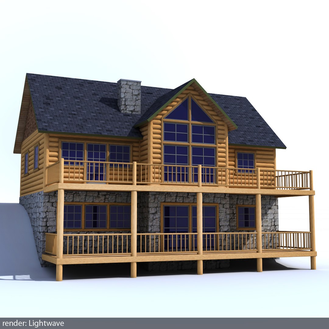 3d model log house