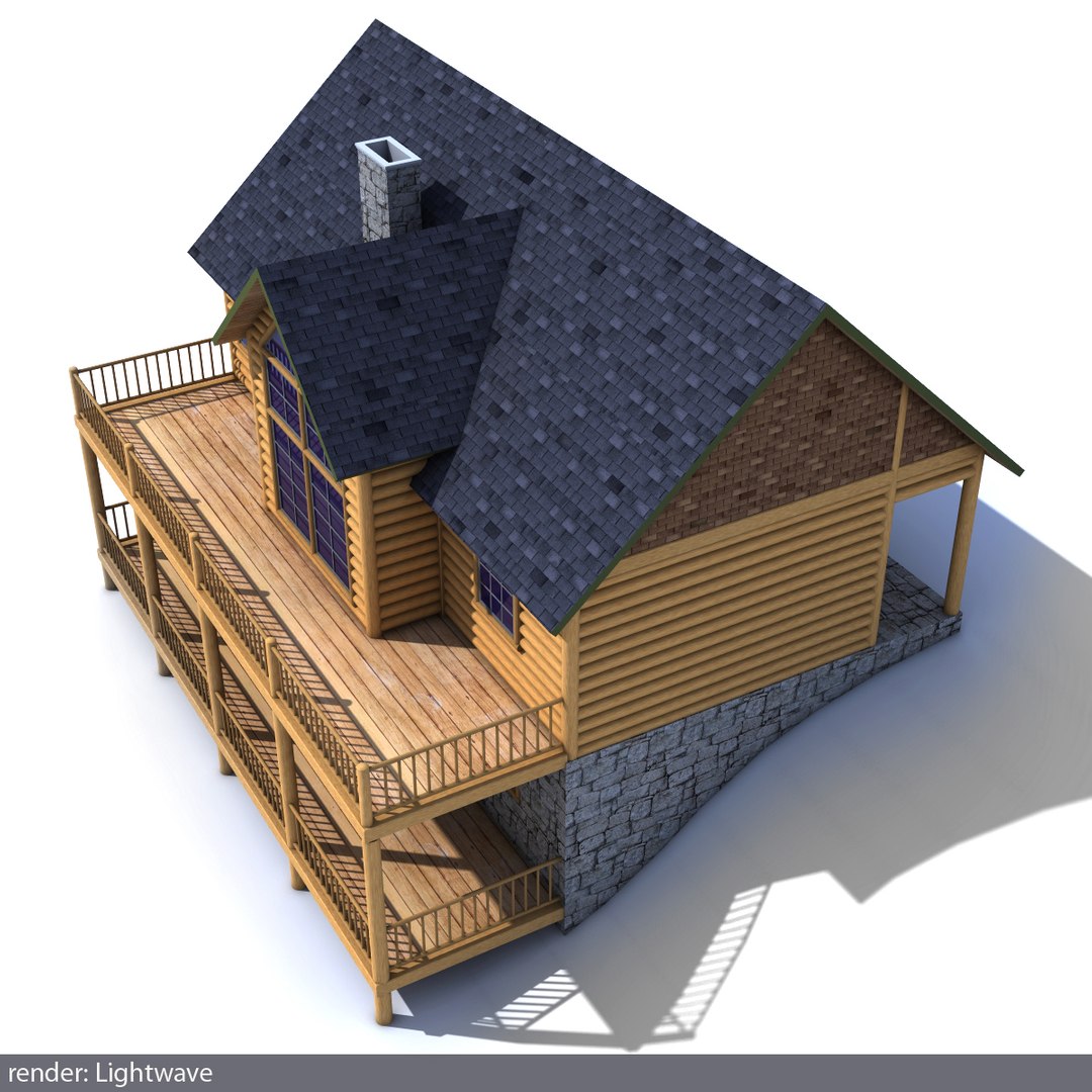 3d model log house