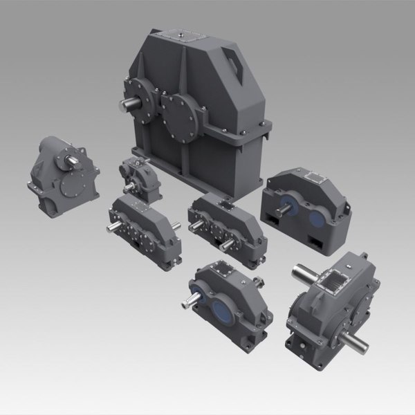 cutaway gearbox gears 3d model