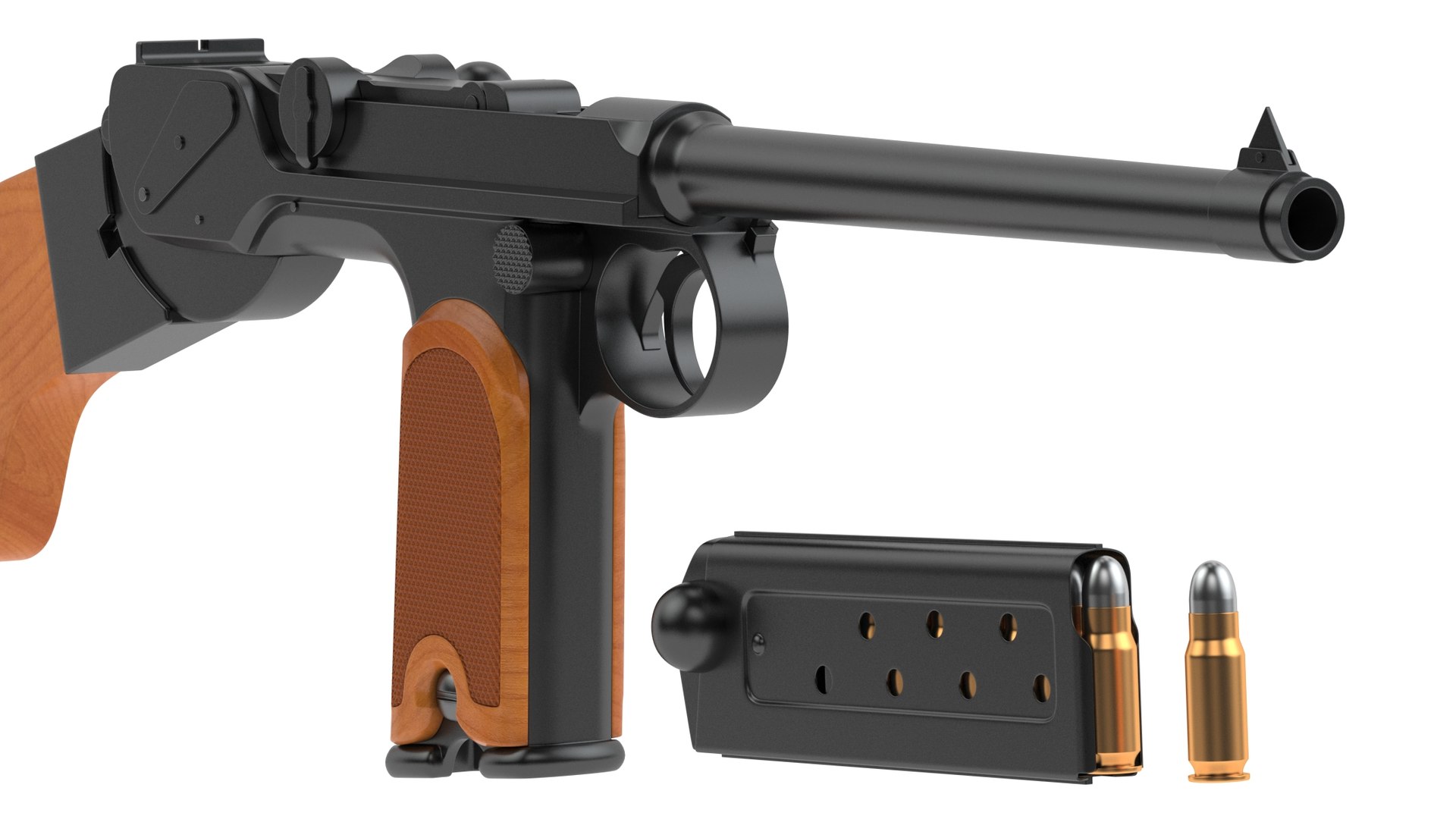 3D Borchardt Semi-automatic Pistol Model - TurboSquid 1703400
