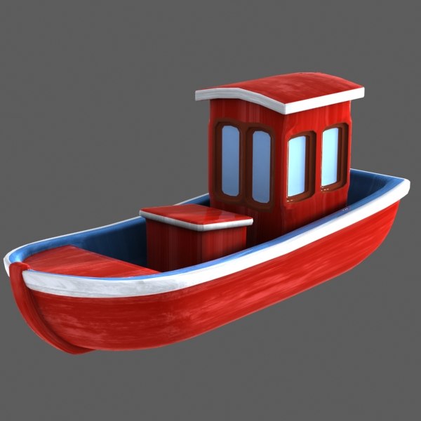 cartoon boat toon 3d max