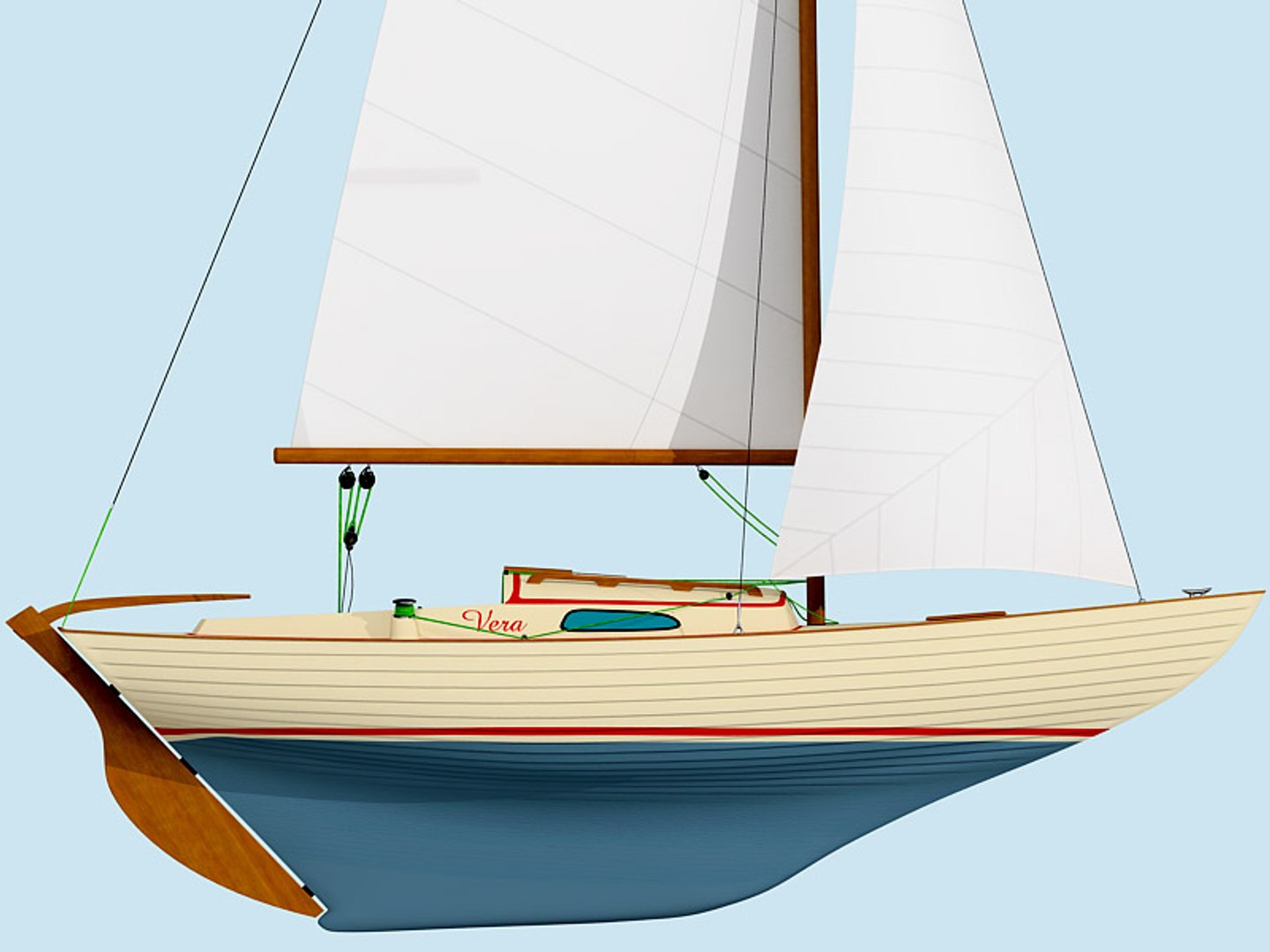 Sailing Yacht Folkboat Boat 3ds