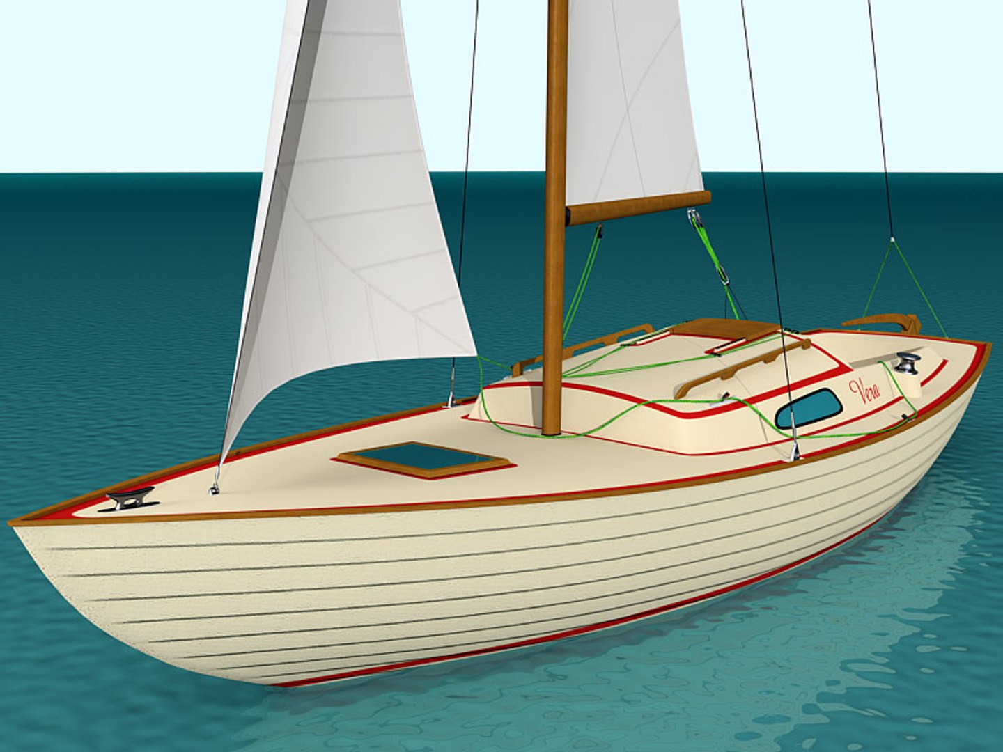 Sailing Yacht Folkboat Boat 3ds