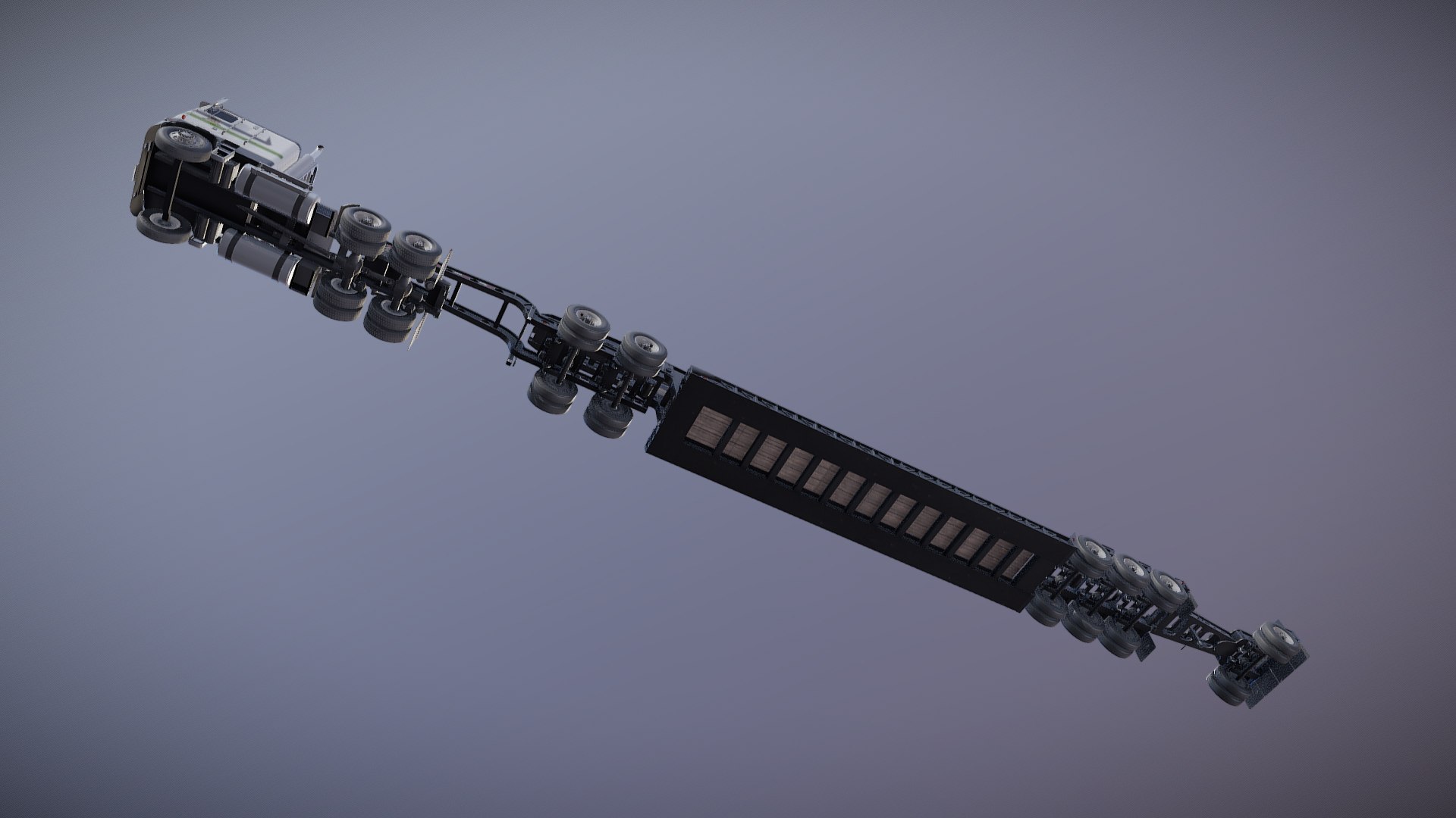 3D Freightliner Powerliner Semitruck Lowboy - TurboSquid 2129482