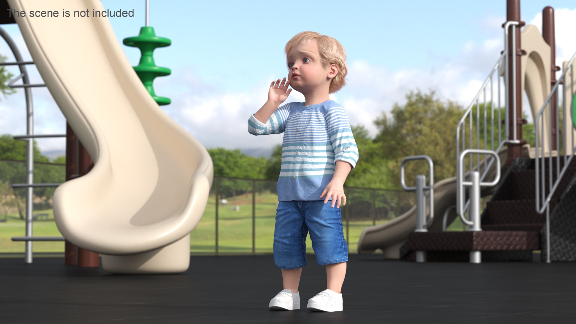 3D Baby In Summer Strolling Clothes Rigged For Maya - TurboSquid 2284285