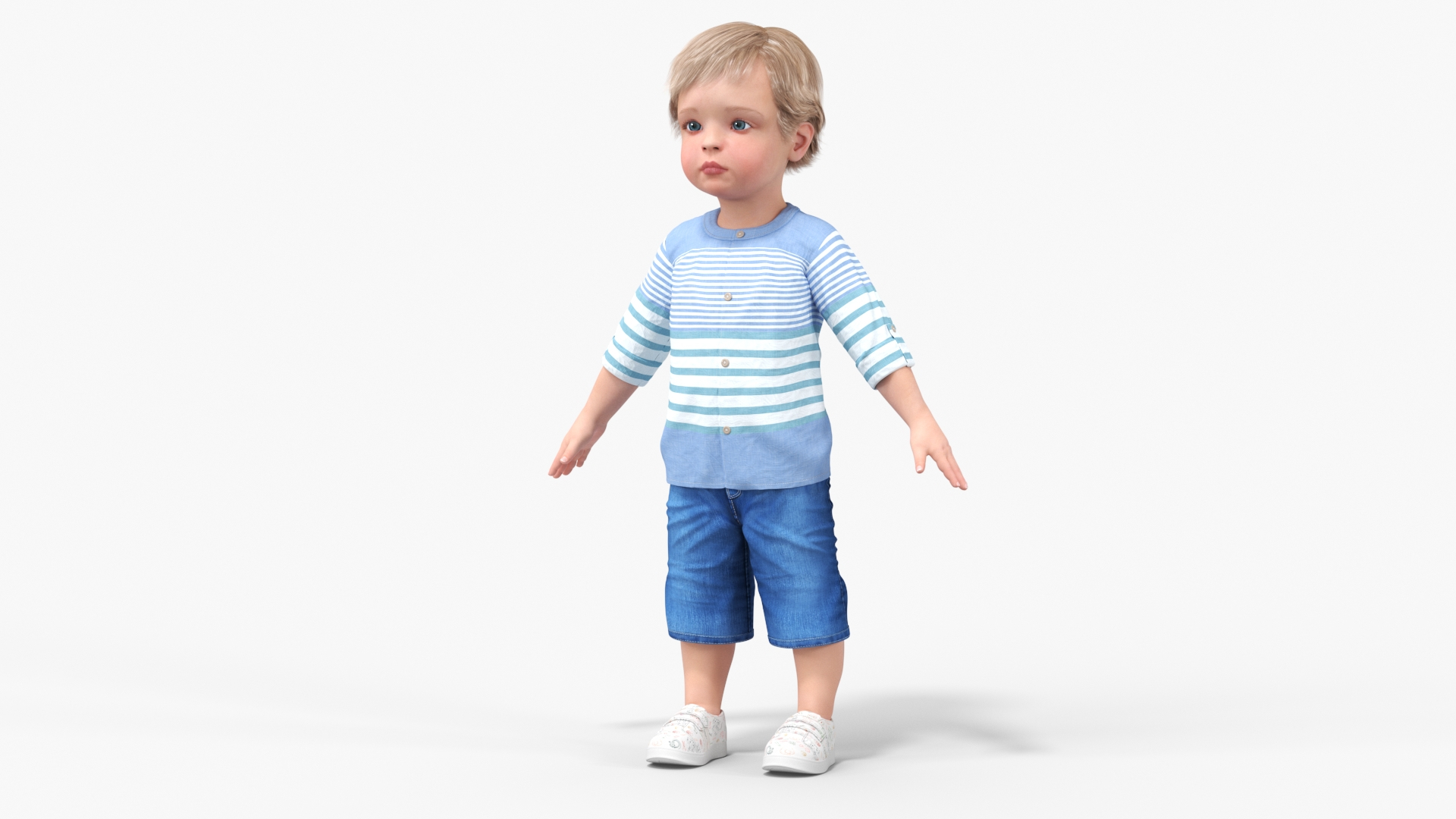 3D Baby In Summer Strolling Clothes Rigged For Maya - TurboSquid 2284285
