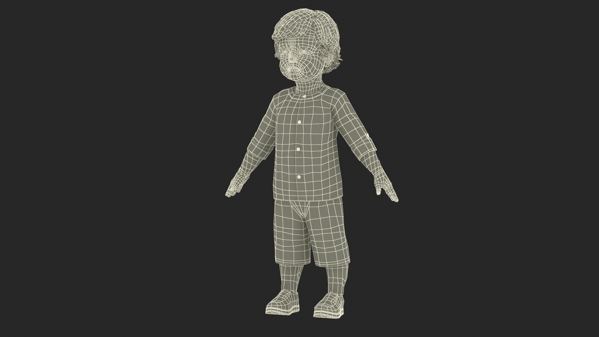 3D Baby In Summer Strolling Clothes Rigged For Maya - TurboSquid 2284285