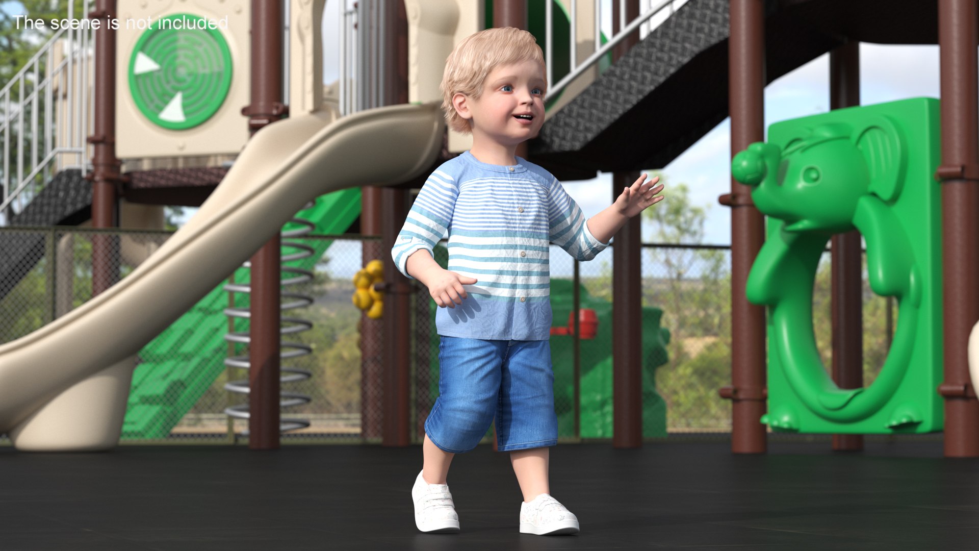 3D Baby In Summer Strolling Clothes Rigged For Maya - TurboSquid 2284285