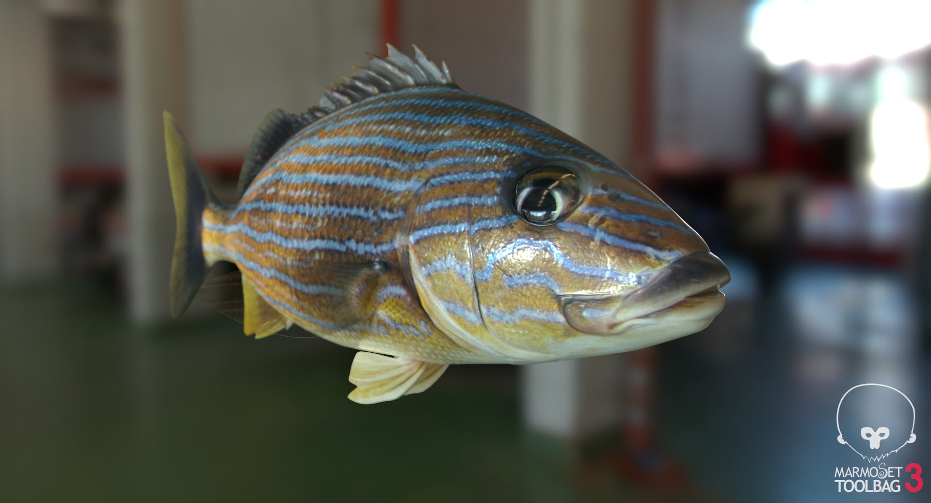 Blue Striped Grunt 3D Model - TurboSquid 1380609