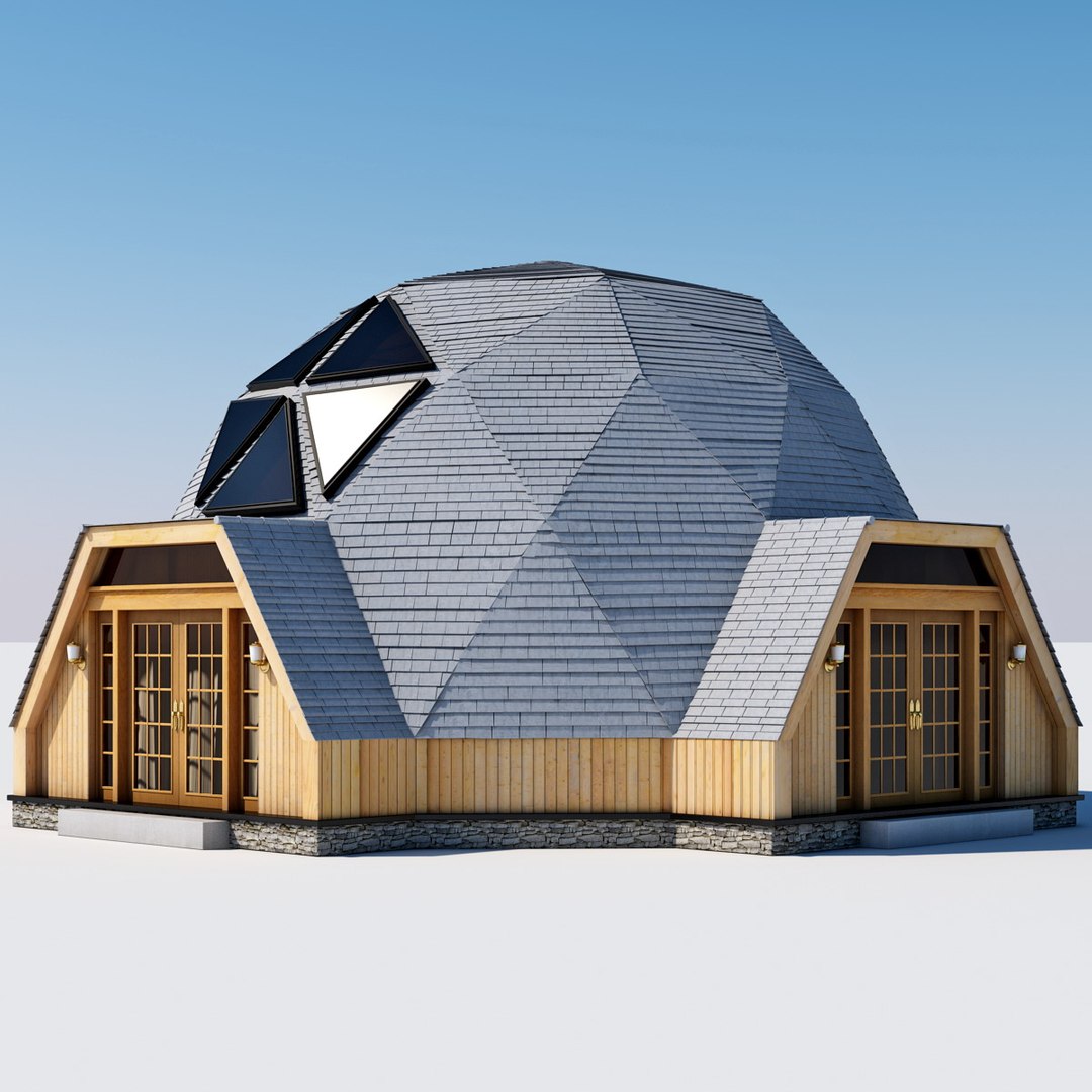 geodesic dome house c4d