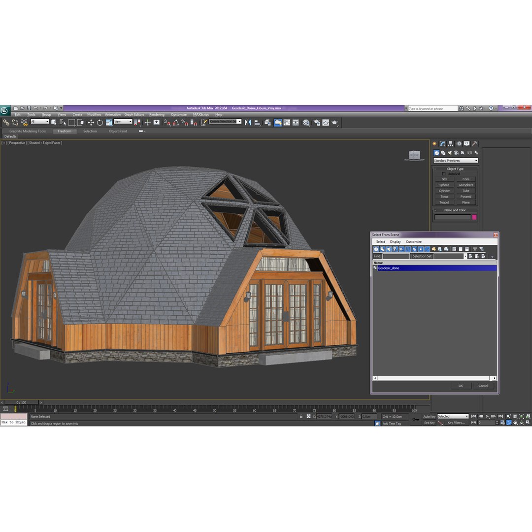 geodesic dome house c4d
