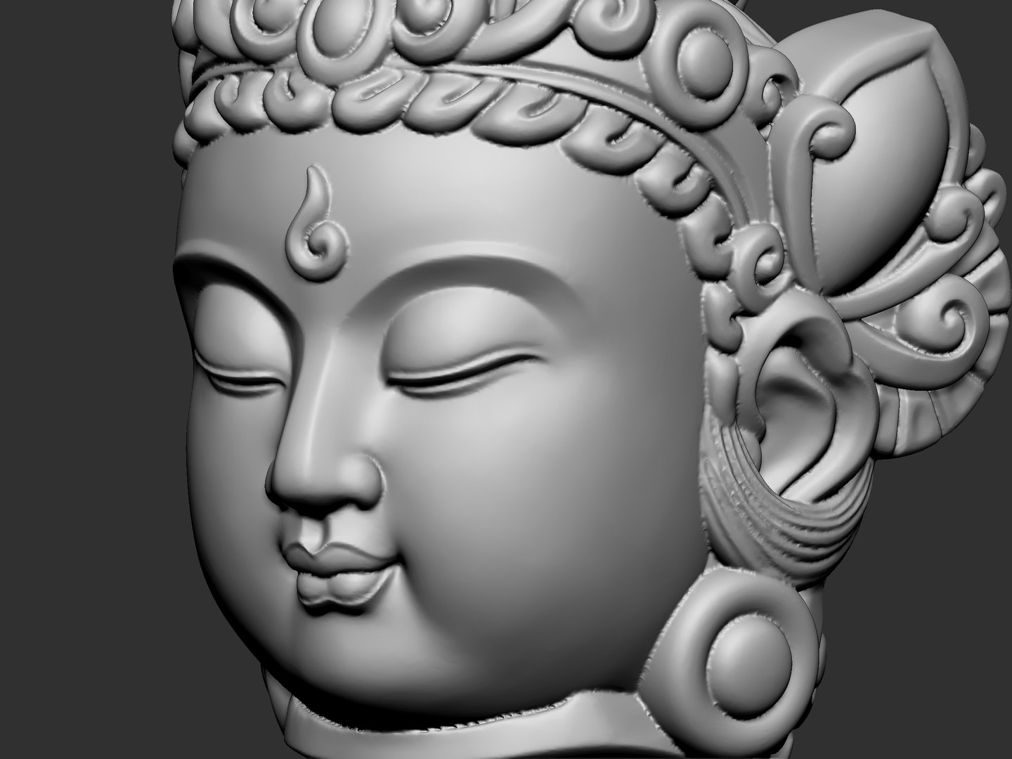 Kwanyin Bodhisattva Head 3D - TurboSquid 2172222