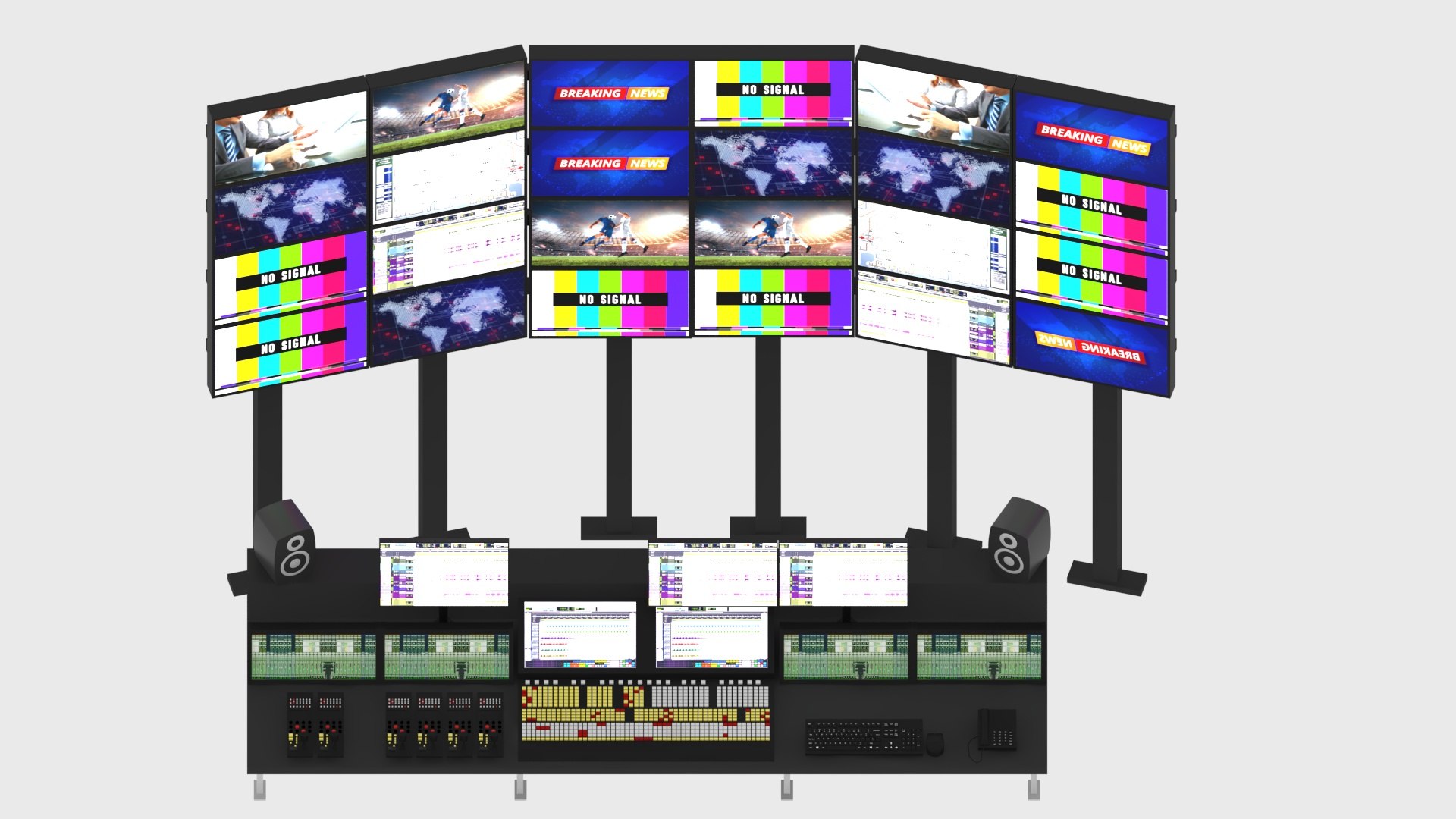 Production Control Room Setup 3D Model - TurboSquid 2088739