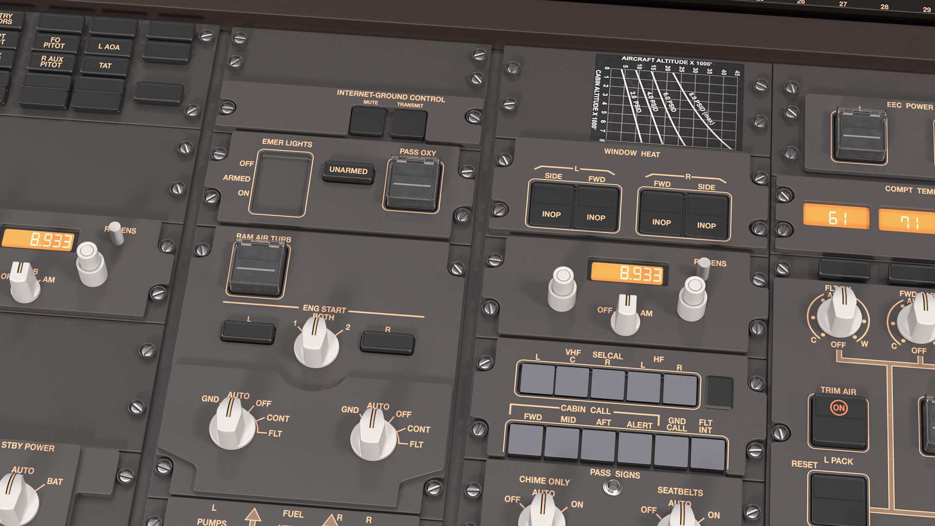 Airplane control panel dashboard 3D model - TurboSquid 1646517