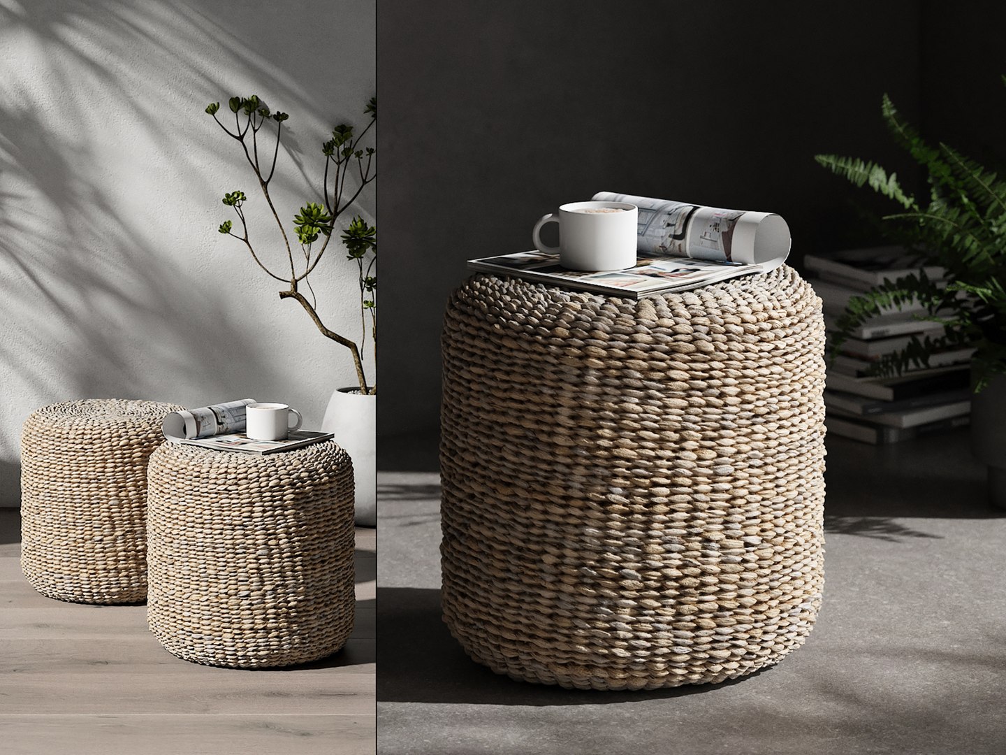 3D Round Woven Ottoman Table - TurboSquid 2148625