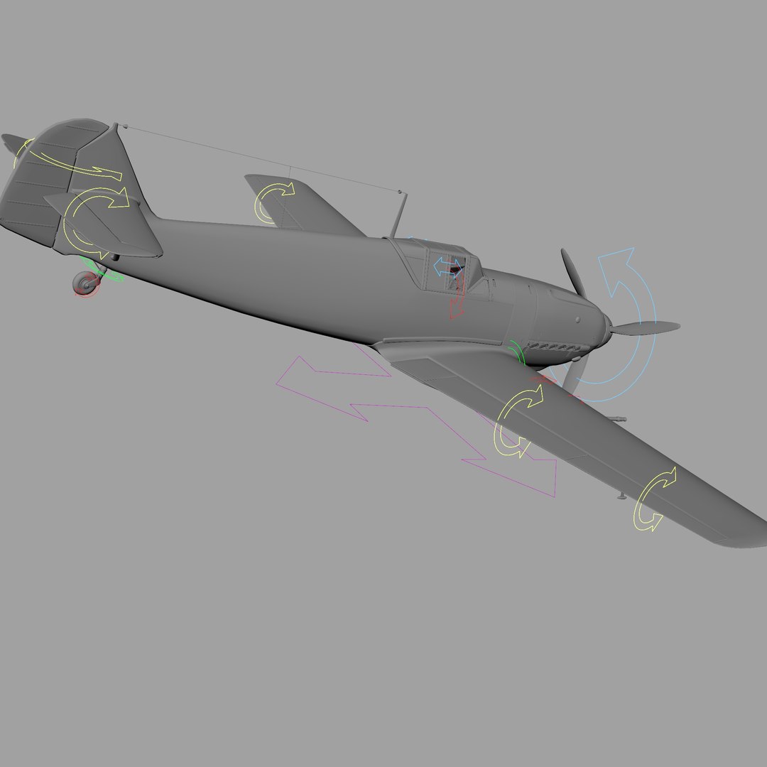 Messerschmitt BF109 German Fighter Airplane North Africa Version 1 3D ...