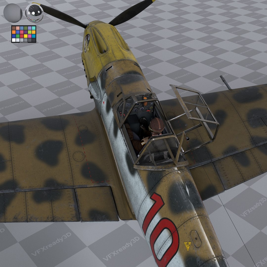 Messerschmitt BF109 German Fighter Airplane North Africa Version 1 3D ...