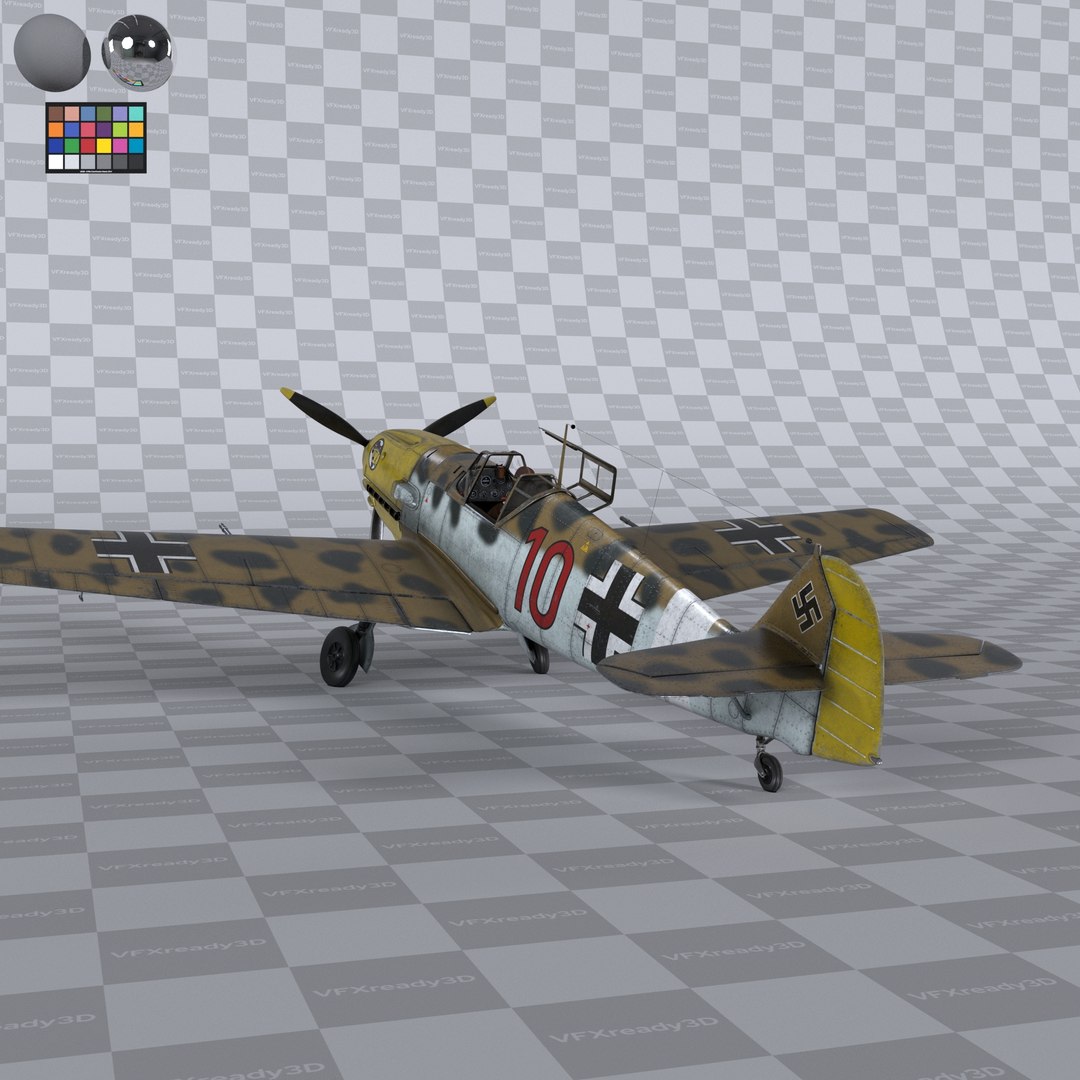 Messerschmitt BF109 German Fighter Airplane North Africa Version 1 3D ...