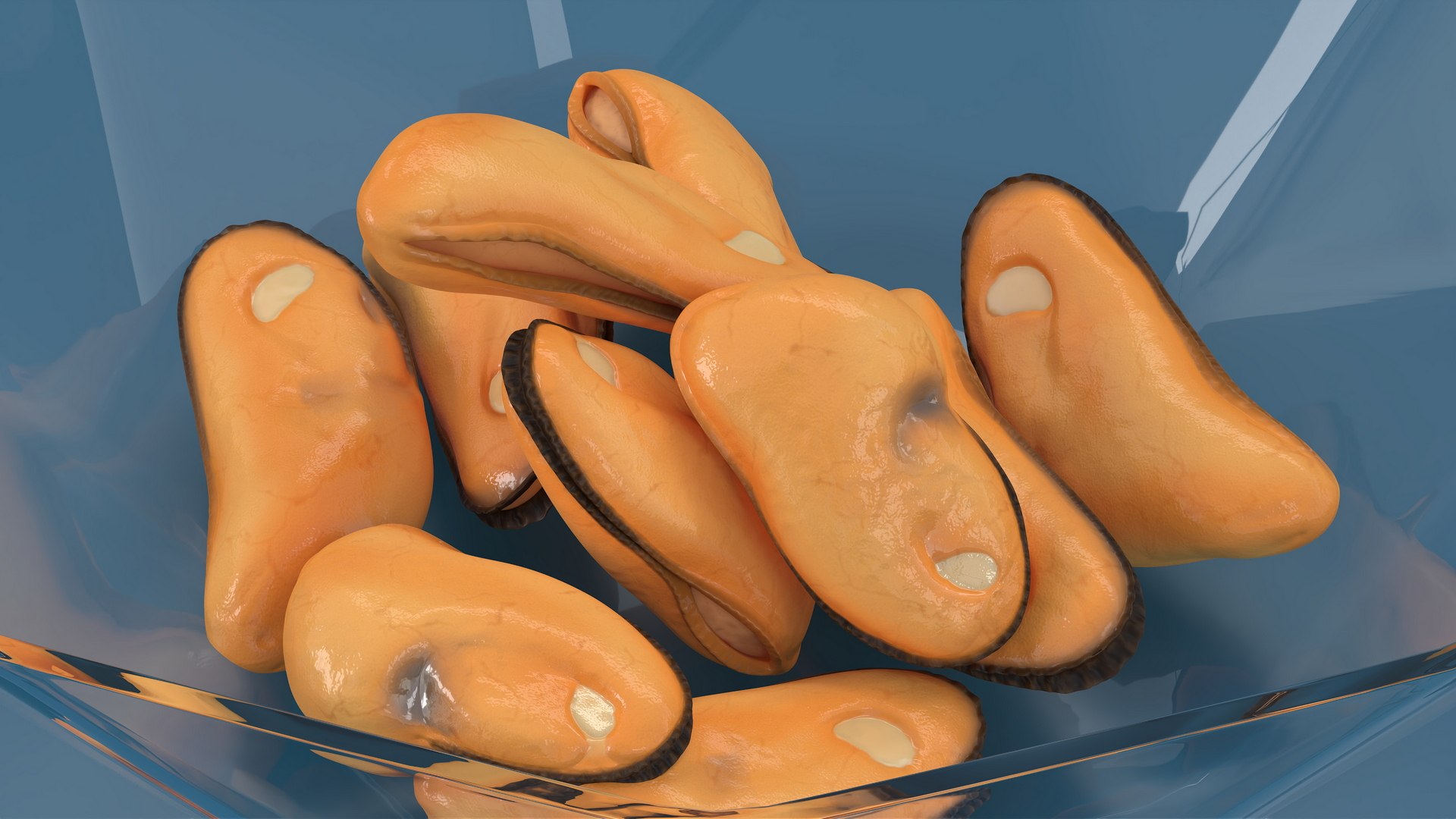 Cooked Shrimps And Mussels In Bowl Collection 3D Model - TurboSquid 2396744