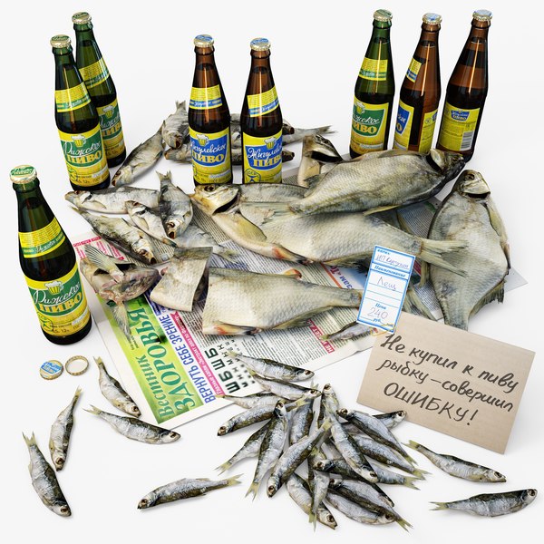 modelo 3d Cerveza y pescado seco, RUS. - TurboSquid 1098462