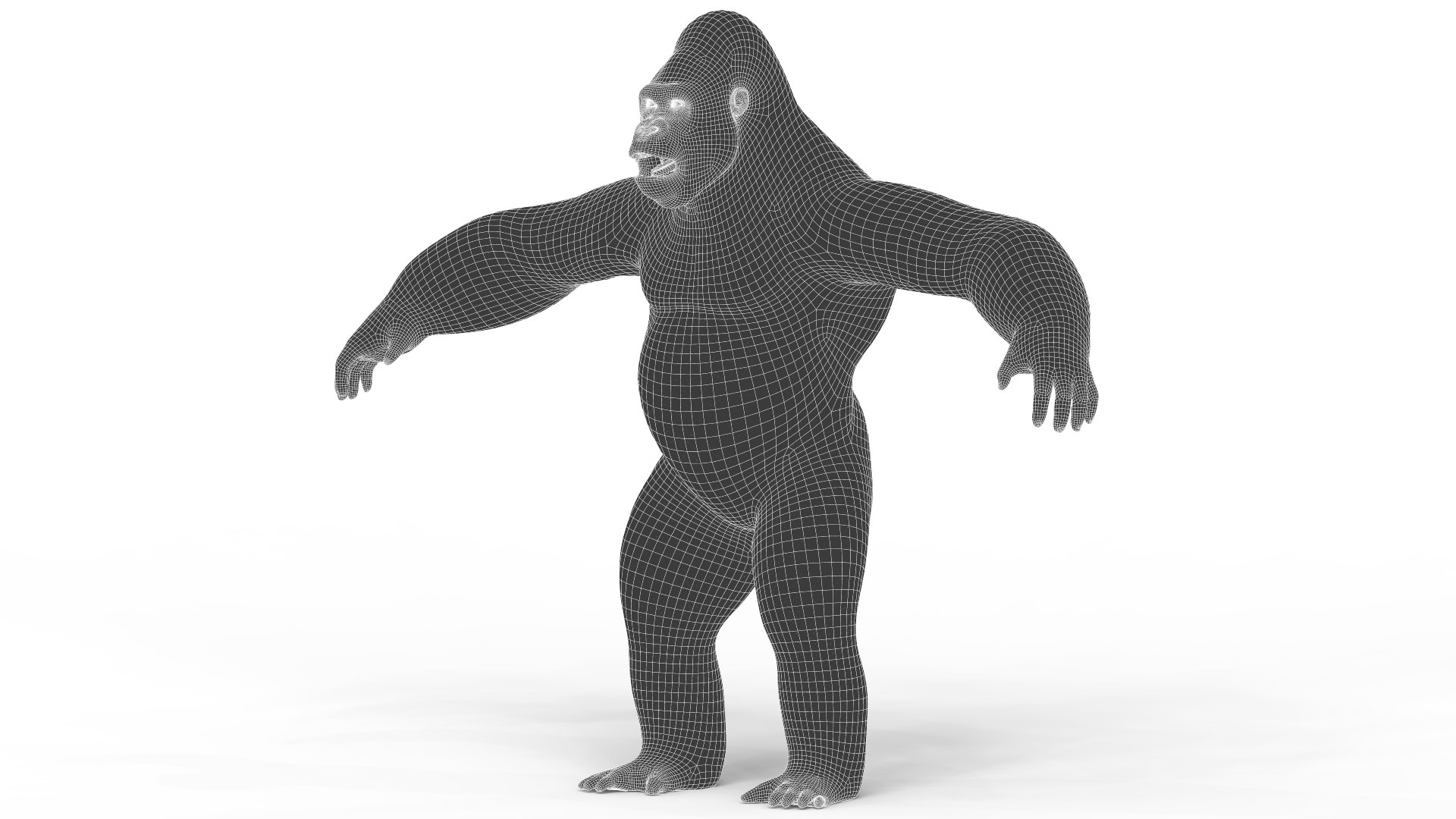 3D Model White Gorilla With PBR Textures - TurboSquid 1848655