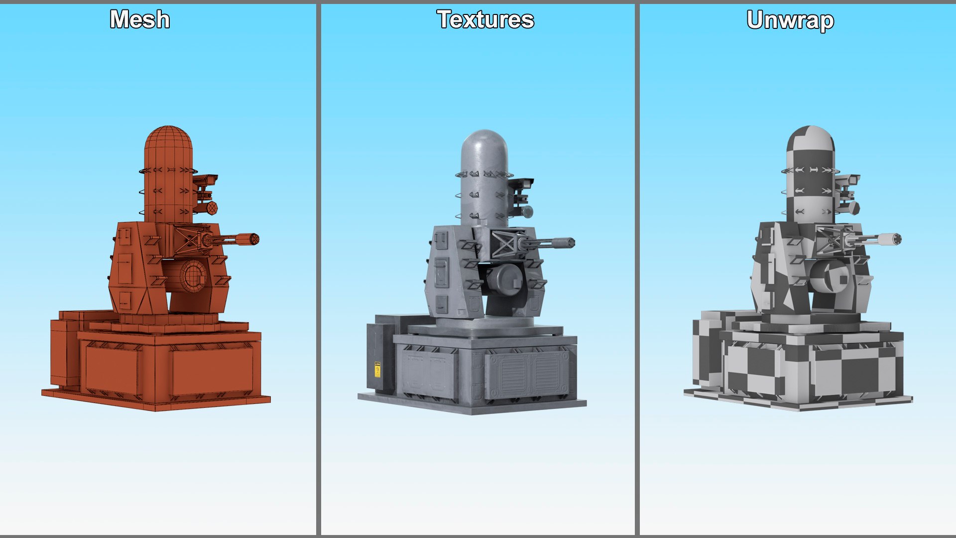 3D Phalanx CIWS Block 1B Naval Turret - TurboSquid 2403102