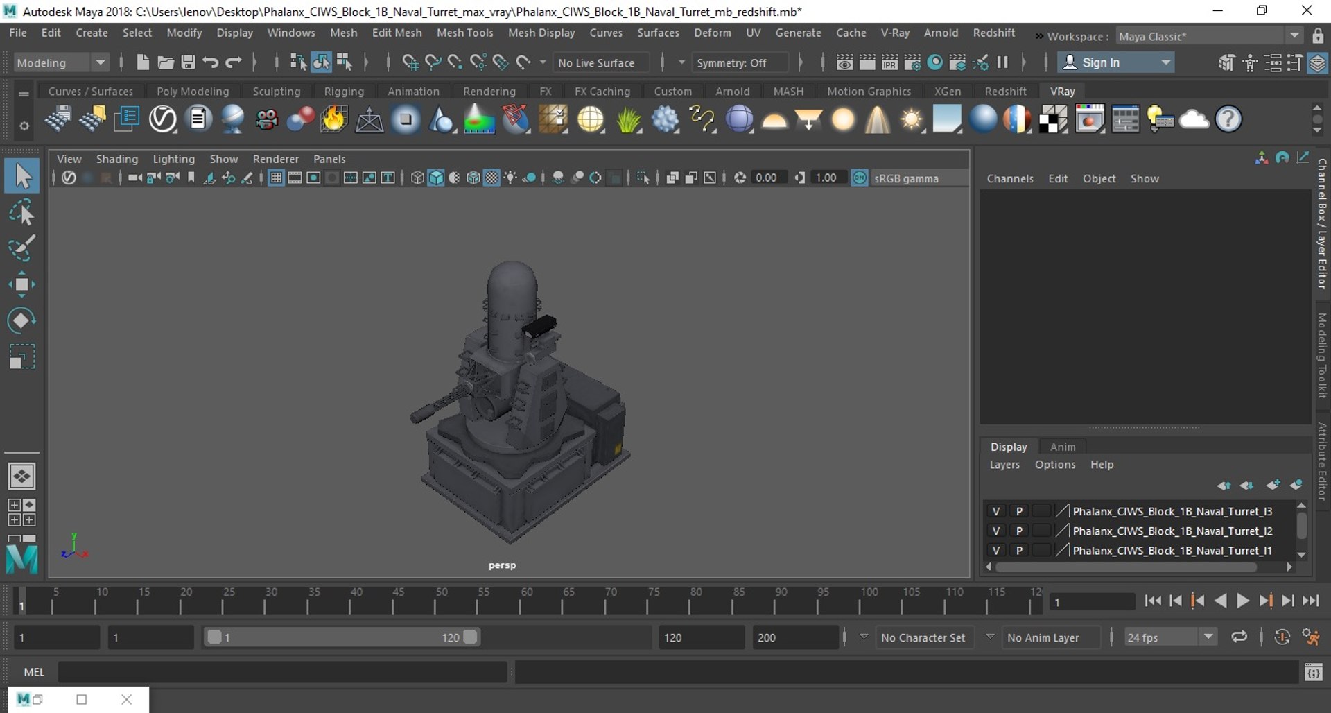 3D Phalanx CIWS Block 1B Naval Turret - TurboSquid 2403102