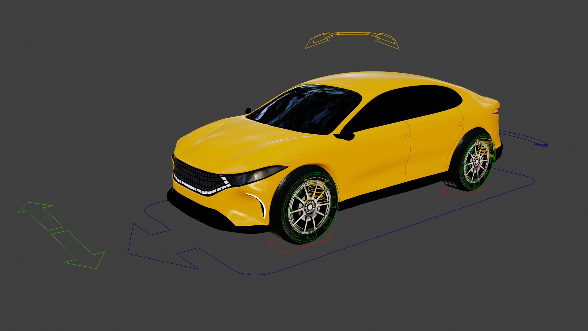 Realistic Sedan Electric Car Rigged And Textured Low Poly 3D Model ...
